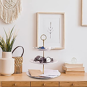 TP 3-Tier Cupcake Stand Melamine Serving Tray Unbreakable Dessert Stand Fruit Candy Display Tower for Wedding Birthday Tea Party and Baby Shower, White