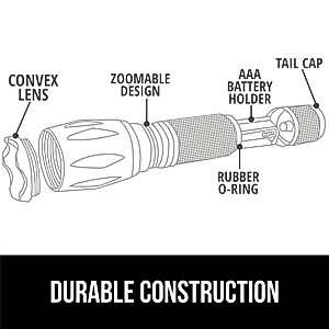 Gorilla Grip Powerful LED 750 FT Water Resistant 5 Adjustable Mode Tactical Flashlight, High Lumens Ultra Bright Battery Life Zoom Flashlights, Small Camping Car Mini Flash Light Accessories Teal Blue