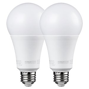 TORCHSTAR Dimmable A21 LED Light Bulbs, CRI 90, Super Bright LED Light Bulb 100W Equivalent, 17W, UL & Energy Star Listed, 25,000hrs, E26 Standard Base, No Flicker, 1600lm, 2700K Soft White, Pack of 2