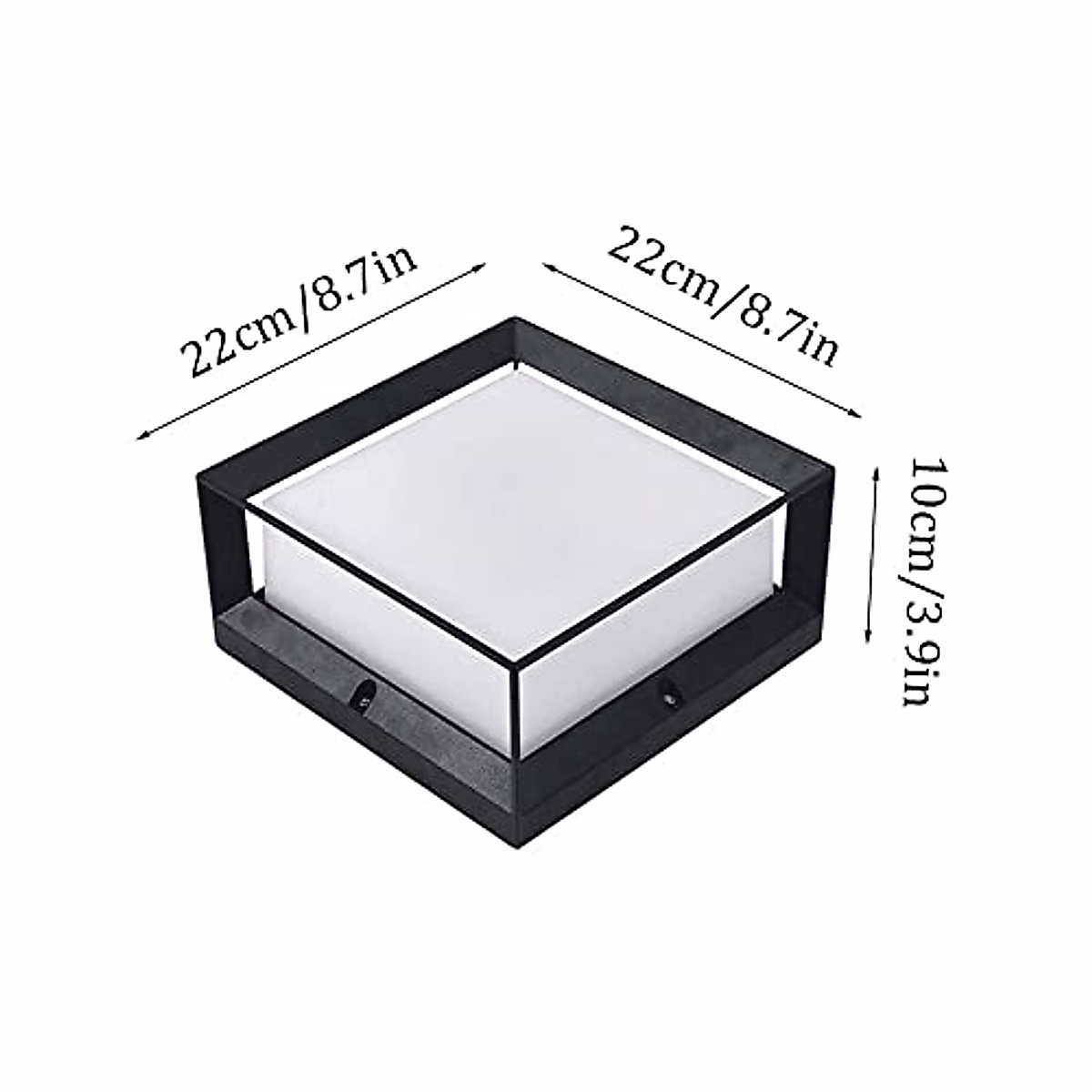 CZLZY Square Outdoor Waterproof Pillar Lamp, Die Casting Aluminum Pillar Lights, Acrylic Lamps, E27 Snail Lamps, Lawn Villa Courtyard Landscape Lights, Garden Pillar Pole Lamp