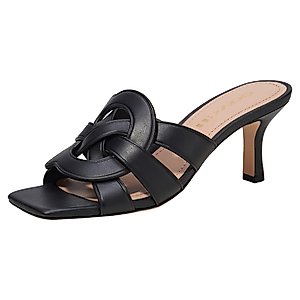 Coach Women's Tillie Leather Sandal Pump, Black, 10