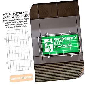 FOYTOKI Metal Exit Sign Cover Protective Wire Guard for Emergency Light Wall Mounted Safety Shield for Exit Signs Durable Light Guard to Prevent Damage