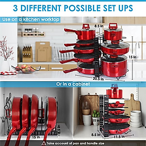Under Sink Organization and Storage 3-Pack Bundle – 2 Two Tier Organizers and 1 Pan Organizer Rack – Organize your Kitchen, Cabinet and Under Sink Area