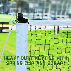 Patiassy Portable Badminton Net Set with 4 Badminton Rackets, Badminton Shuttlecocks and Carrying Bag for Backyard(White)