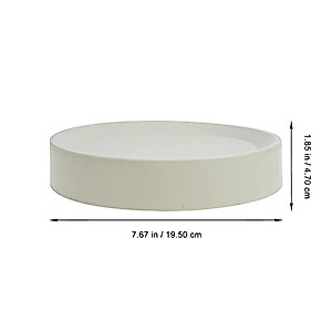 GANAZONO Round Planter Plant Caddy with Moving Caster Invisible Wheels Round Shape Dolly Planter Tray Pallet Potted Plant Stand for Home Indoor Outdoor Garden White Flower Pots Outdoor