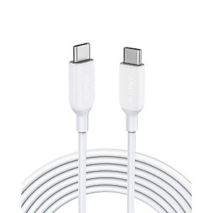 Anker USB C Cable, Powerline III USB-C to USB-C Cable 2.0(60W 10ft), USB C Fast Charging Cable for MacBook Pro 2020, iPad Pro 2020, Switch, Samsung Galaxy S20 Plus S9 S8 Plus, Pixel, and More (White)