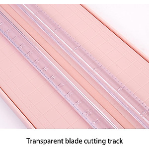 Paper Craft Edge Cutter,12 in 1 Paper Trimmer,Paper Edge Cutter, Multifunctional Paper Cutter Machine with Measurements for Scrapbooking,Photo Card,Gift Packaging(Pink)