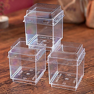 Gadpiparty Mousse Cups 20 Transparent Square with Lids, Plastic Parfait Cups Appetizer Tasting Shooter Cups Reusable Serving Containers for Mousse Ice Cream Fruit and Pudding