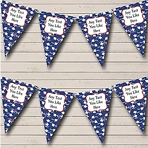 Blue Bird Pattern Personalized Carnival Fete Street Party Bunting Banner Garland