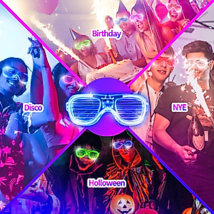 wellent 32 PCS LED Glasses Glow Glasses, Glow in The Dark Party Supplies 2024 for Kids Adults, Rave Neon Glasses Flashing Sunglasses, Light Up Glasses for Glow Party Birthday Wedding Carnival