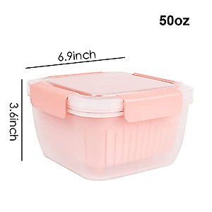 shopwithgreen 3 Pack 68oz Berry Keeper Container, Fruit Produce Saver Food Storage Containers with Removable Drain Colanders, Vegetable Fresh Keeper Set | Refrigerator Organizer