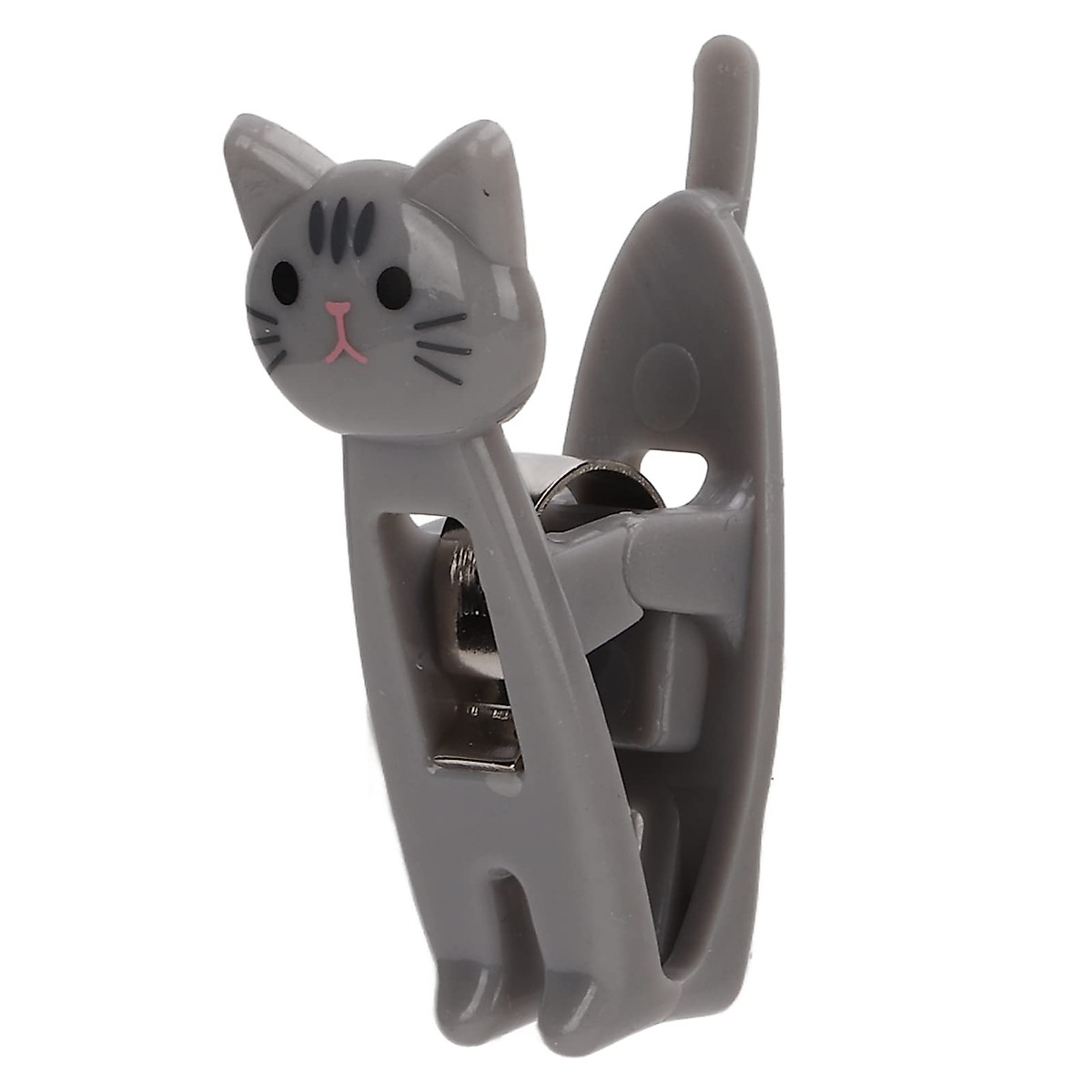 6Pcs Cat Bag Clips, Cut Snack Clips Bag Clips Food Package Chips Bag Funny Snack Clips Kitchen Storage Organization Accessories for Food Storage (Grey)