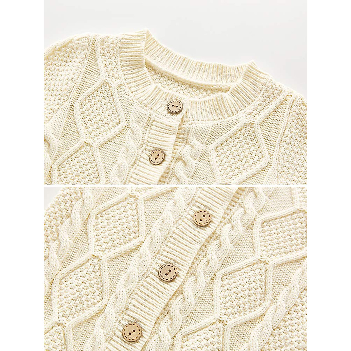 JunNeng Baby Newborn Cotton Knitted Sweater Romper Longsleeve Outfit with Warm Hat Set,Beige,3-6 Months