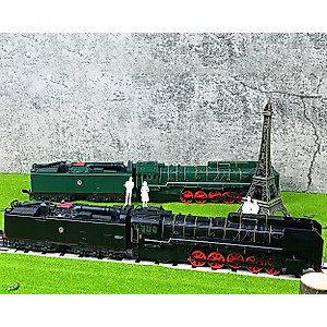 DS. DISTINCTIVE STYLE 1:87 Alloy Steam Locomotive Traction Engine Trains Toy Model with Music Light (Black)
