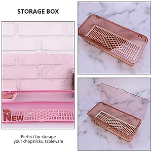 DOITOOL 3Pcs Flatware Tray with Lid and Drainer, Kitchen Cutlery Tray and Utensil Drawer Organizer with Cover, Countertop Silverware Storage Container (Random Color)