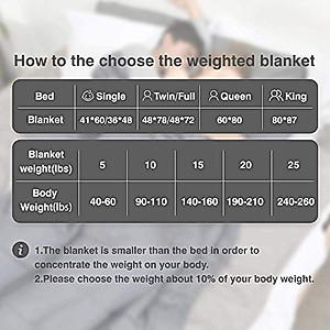 Weighted Blanket (60"x 80" 20 lbs Queen Size) Cooling Heavy Blanket Perfect Breathable Microfiber Material with Premium Glass Beads Soft Weighted Blankets for Adult All-Season
