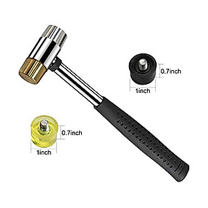 Marketty Gunsmithing Hammer with 4 Tips,Interchangeable Tool 25mm Dual Head Nylon Rubber Hammer