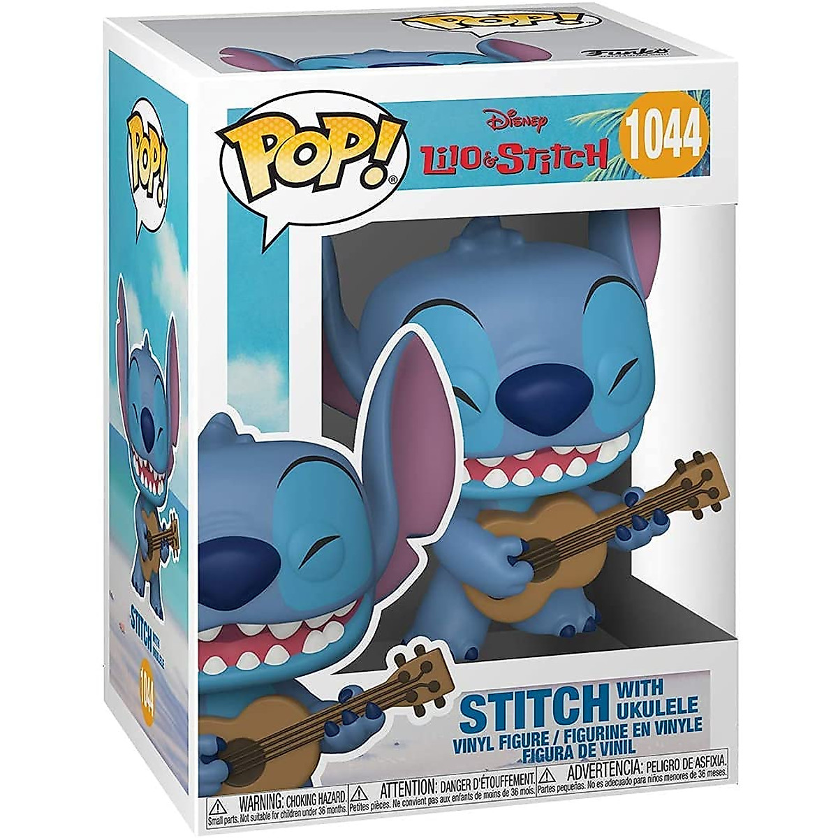 Funko POP Disney: Lilo & Stitch - Stitch with Ukulele Pop! Vinyl Figure (Bundled with Compatible Pop Box Protector Case), Multicolor, 3.75 inches