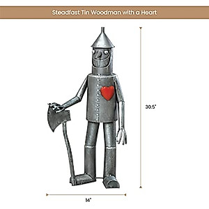 Bits and Pieces - 30 ½” Tall Tin Woodsman with a Heart Garden Statue - Yard Decorations - Outdoor Sculptures - Garden Decor - Tin Man Yard Art