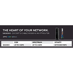 ARRIS Surfboard SBG8300-RB DOCSIS 3.1 Gigabit Cable Modem & AC2350 Wi-Fi Router | Comcast Xfinity, Cox, Spectrum & More | Four 1 Gbps Ports | 1 Gbps Max Internet Speeds | 4 OFDM Channels (Renewed)