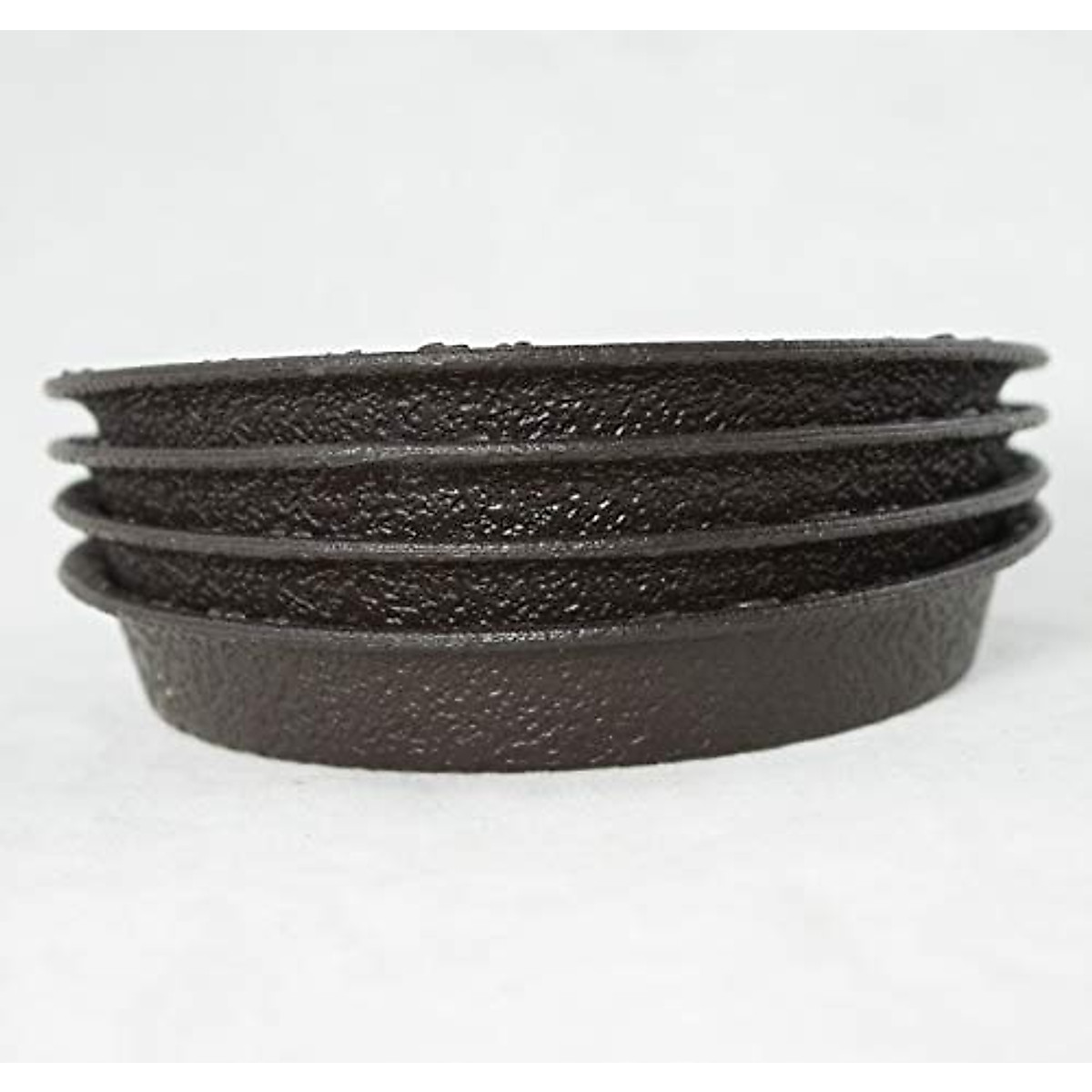 4 Round Plastic Humidity Tray for Bonsai Tree and Home Garden Plant 4.25"x 4.25"x 0.5" - Dark Brown