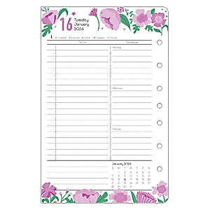 FranklinCovey - Flora Two Page Per Day Ring-Bound Planner (Classic, Jan 2024 - Dec 2024)