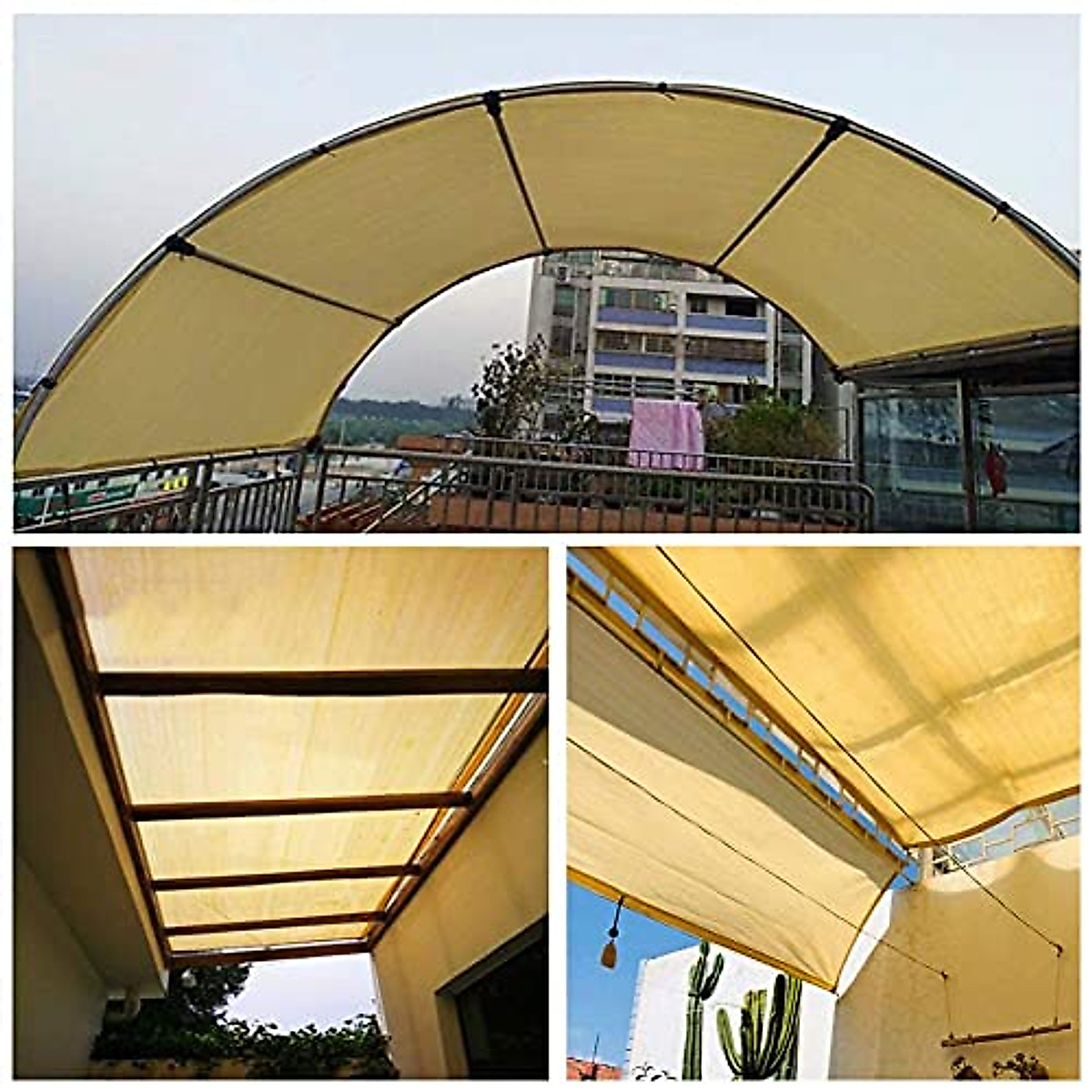 ALBN Sun Shade Cloth Shade Netting 85% Shadow Rate UV Blocking Breathable HDPE for Balcony Patio Garden Plants Covering (Color : Beige, Size : 2x4m)