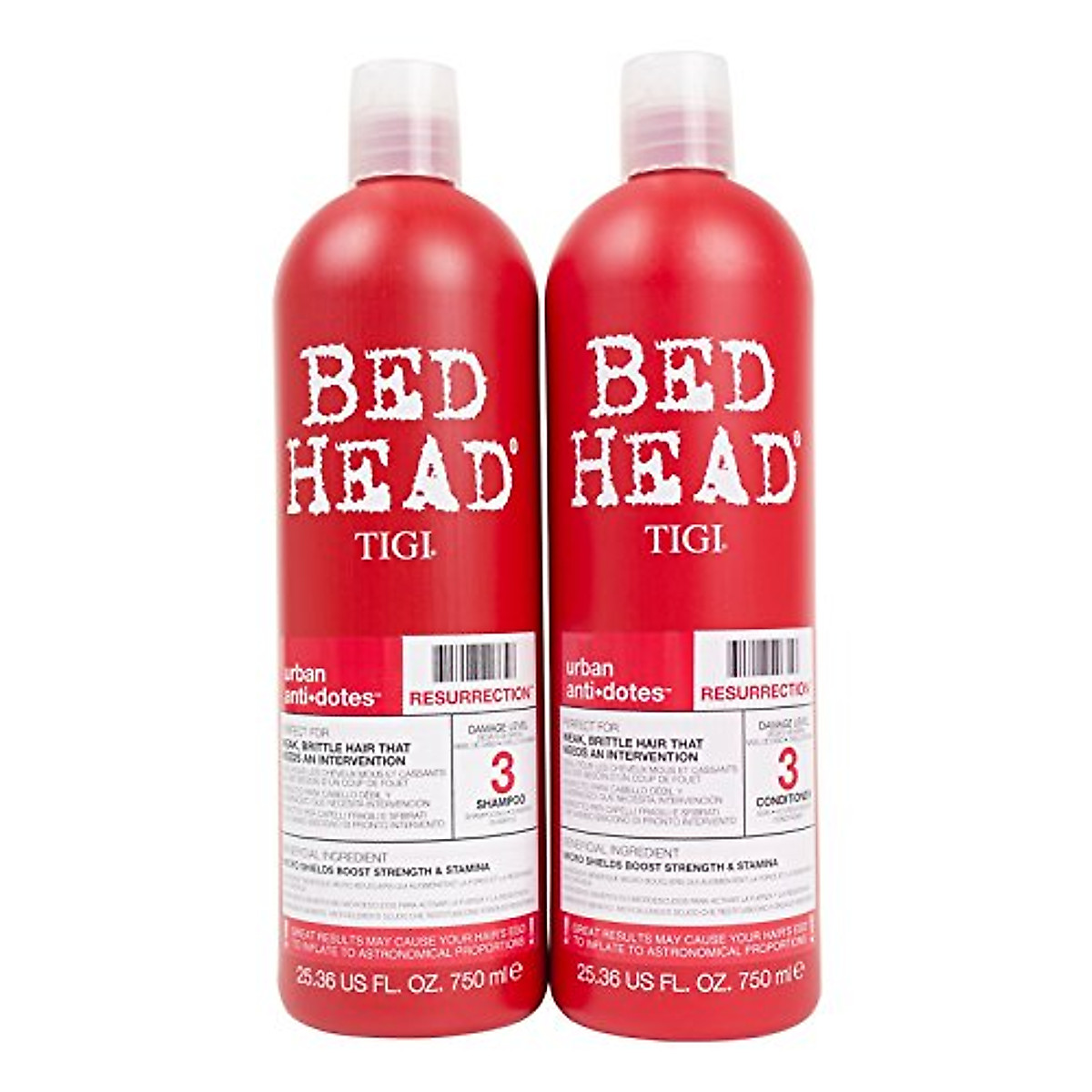Tigi Bed Head Urban Antidotes Resurrection Conditioner Damage Level 3, 25.36 Oz (Pack Of 2)
