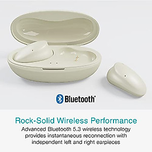 MEE audio Pebbles True Wireless Earbuds - Bluetooth 5.3 Low Profile in Ear Lightweight Headphones with Headset Microphone & Call Noise Reduction for Gym/Workouts/Sports and Gaming, Sandstone