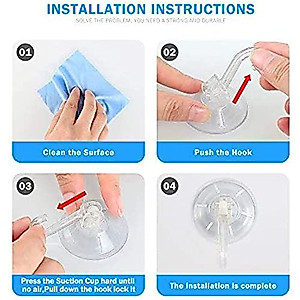 1st Choice Clear Plastic Suction Cup Hook, oobest 6 Pack Ultra Heavy Duty Hooks Strong Power Lock Hooks Vacuum Traceless Hooks Smooth Waterproof Oil-Proof Wall Shower Kitchen Window Bathroom Holder