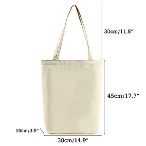 OPG Canvas Bag for Women, Cute Tote Bags with Interior Pocket,Reusable Grocery Bags for Shopping, Beach, College (Flower)