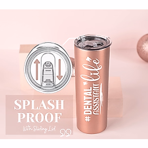 Dental Assistant Life 20 oz Insulated Stainless Steel Tumbler - Gift for Dental Assistants Recognition Week, Christmas and Birthday