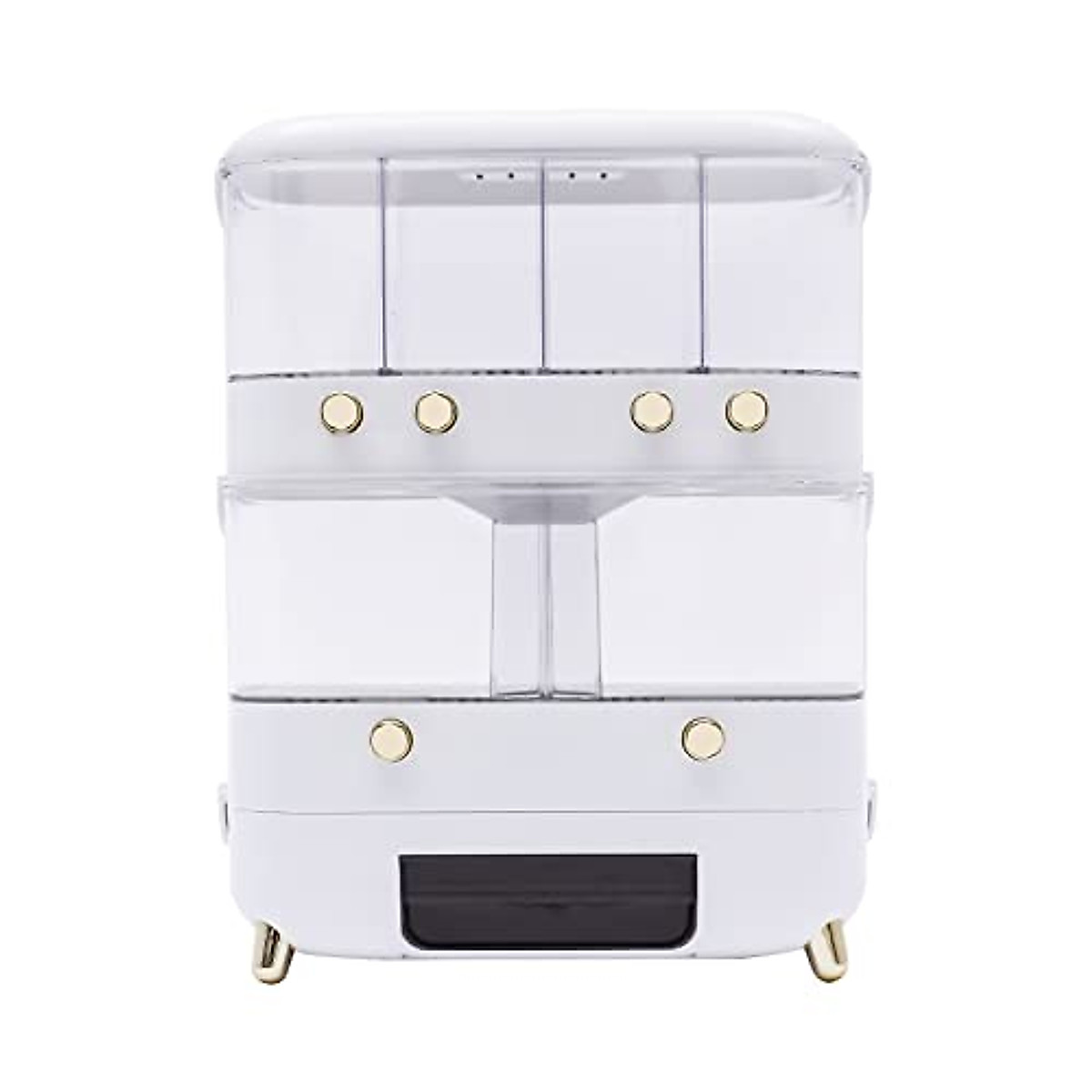 Eapmic Rice Dispenser with Cup,Wall-Mounted 6 Grid Dry Food Dispenser Rice Bucket Grains Storage Container Cereal Dispenser for Home and Kitchen (6Grid,2 Layers,White)