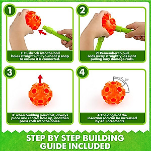 YEEBAY Fort Building Kit for Kids Age 5,6,7,8-Year-Old Boys & Girls, 120 pcs Forts Builder Creative Fort Toy for DIY Castles, Tunnels, Play Tent, Rocket, Tower Indoor & Outdoor