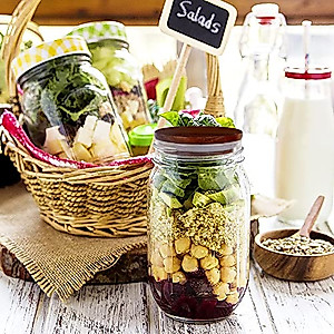 Wooden Mason Jar Lids Regular Mouth Storage Canning Jar Lids, CNVOILA 8 Pack Lids for Regular Mouth Mason Jar