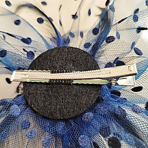 Fascinators Hats 20s 50s Pillbox Hat Cocktail Tea Party for Women (Navy Blue, One Size)