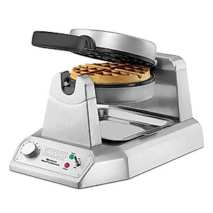 Waring Commercial WW180X Heavy Duty Single Belgian Waffle Maker, Coated Non Stick Cooking Plates, Produces 25 waffles per hour, 120V, 1200W, 5-15 Phase Plug, Silver, 12.5 x 17.88 x 10.5 inches