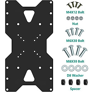 WALI VESA Adapter Plate for TV Mount, 400x200 Universal VESA Mount, Convert 75x75, 100x100mm up to 400x200mm VESA Patterns (ADP402), Black