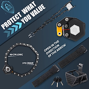 West Biking Folding Bike Lock - Compact Bicycle Lock with 3 Keys, Lightweight Bicycle Foldable Lock with Mounting Bracket, Bike Lock with Anti-Theft Alloy Steel