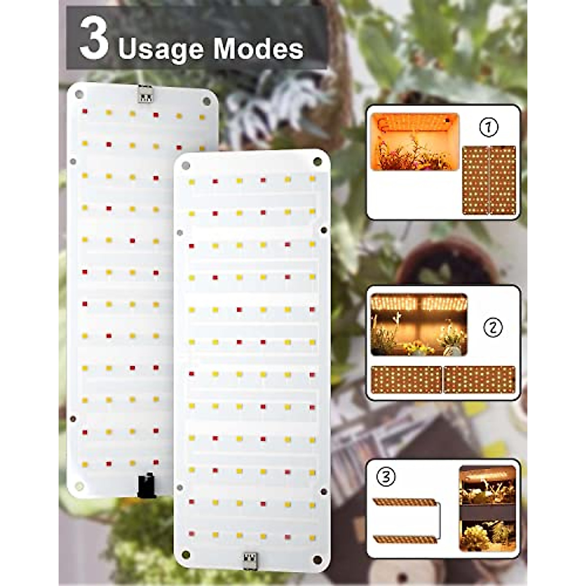 APLANT Grow Light, 20W Ultra-Thin LED Grow Lights for Indoor Plants Full Spectrum, 6/10/12H Timer Plant Light, 132 LEDs Under Cabinet Plant Growing Lamp Strip for Seedlings, Veg, Flowers (2pcs)