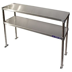 Adjustable Double Overshelf 12 x 36 - Stainless Steel for Work Table