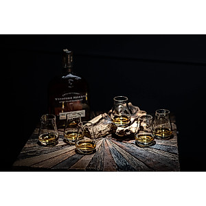 Whiskey, Scotch, Bourbon Tasting Glasses | Set of 6 | Professional 3.5 oz Stemless Tulip Shaped Tasting and Nosing Copitas | Small Crystal Snifters Gift Sniffers for Sipping Neat Liquor