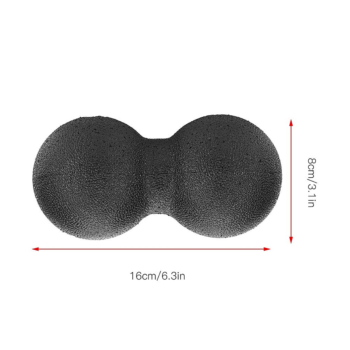 Massage Foam Ball, Relax Muscles Ergonomic Foam Roller Firm for Stability Exercise for Yoga(Black, 16x 8cm Double Ball)