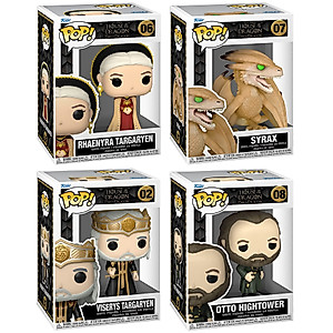 Funko POP! TV: House of The Dragon- Syrax Rhaenyra Targaryen Viserys Targaryen and Otto Hightower