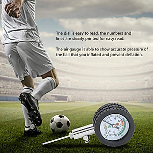 Ball Pressure Gauge Stainless Steel Accurate Air Pressure Gauge for Football Soccer Basketball Volleyball and Other Balls