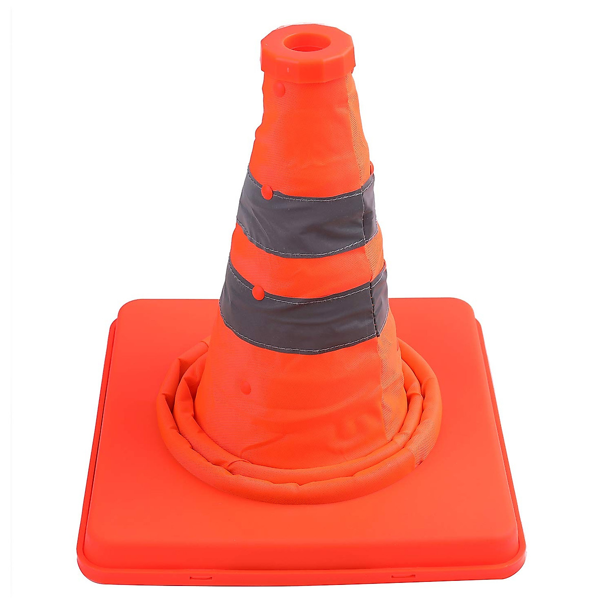 Faswin 4 Pack 15.5 Inch Collapsible Traffic Cones Safety Road Parking Cone Driving Construction Cones with Reflective Strips Collar, Orange