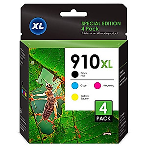 INKjetsclub Compatible Replacement for HP 910XL High Yield Ink Cartridges. Works with OfficeJet Pro 8015 8025 8028 8035 8022 8024 Printers. 4 Pack (Black, Cyan, Magenta, Yellow)