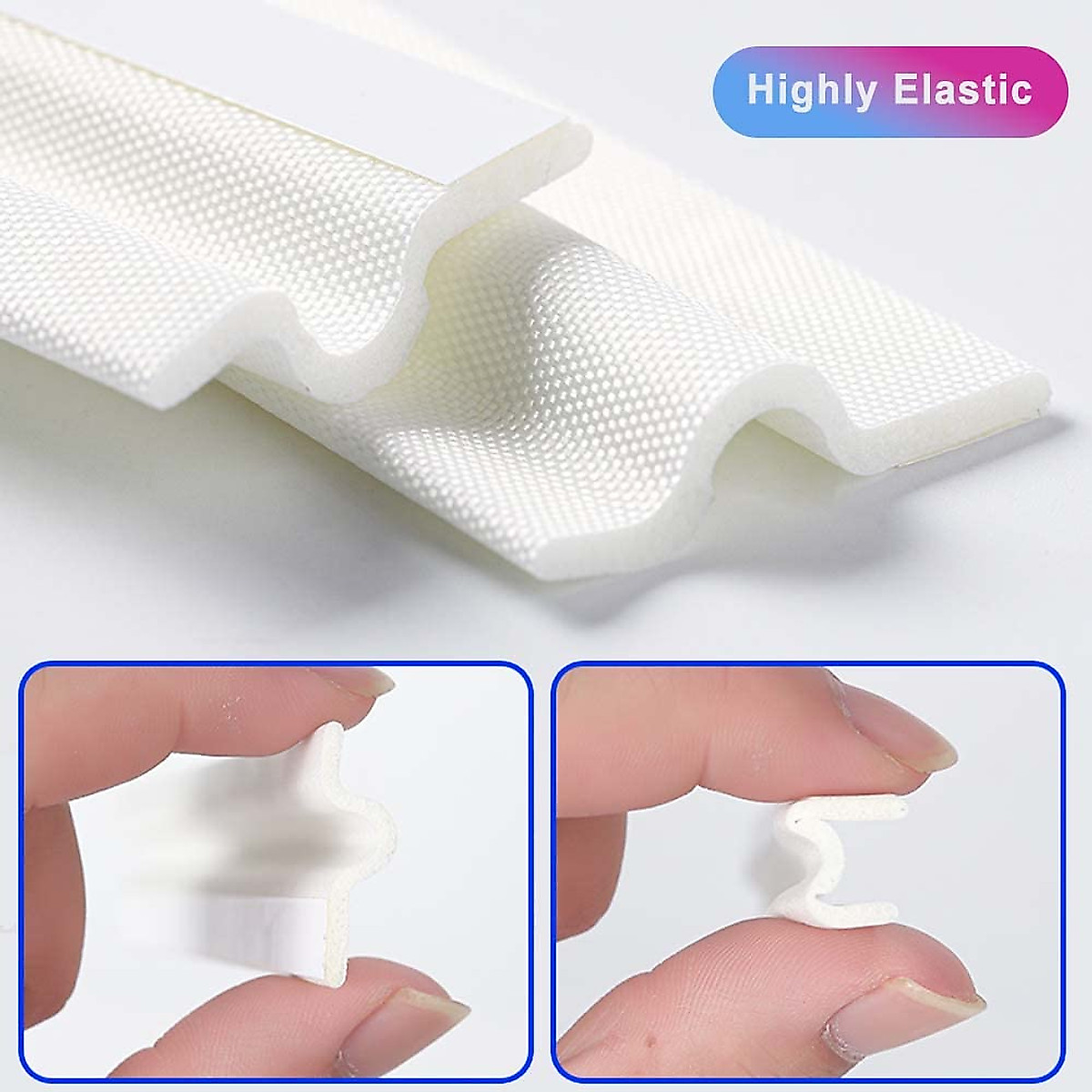 26 Feet Window Draft Stopper Foam Seal Strip Self Adhesive, Window Insulation and Door Side Weather Stripping Soundproof, Door Bottom Sweep Noise Gap Blocker (White)