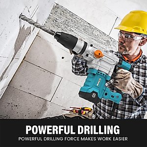 Berserker 1-9/16" SDS-Max Heavy Duty Rotary Hammer Drill with Vibration Control,Safety Clutch,13 Amp 3 Functions Demolition Rotomartillo for Concrete-Including 1 Drill Bits,Point Chisel,Carrying Case