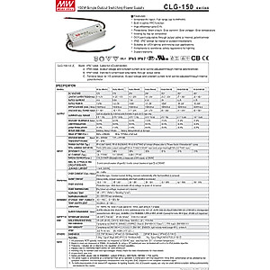 [PowerNex] Mean Well CLG-150-12A 12V 11A 132W Single Output LED Power Supply with PFC